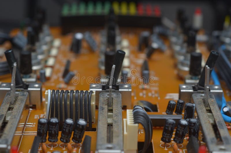 Electronic Components Close-up of Circuit Board Details Stock Photo ...