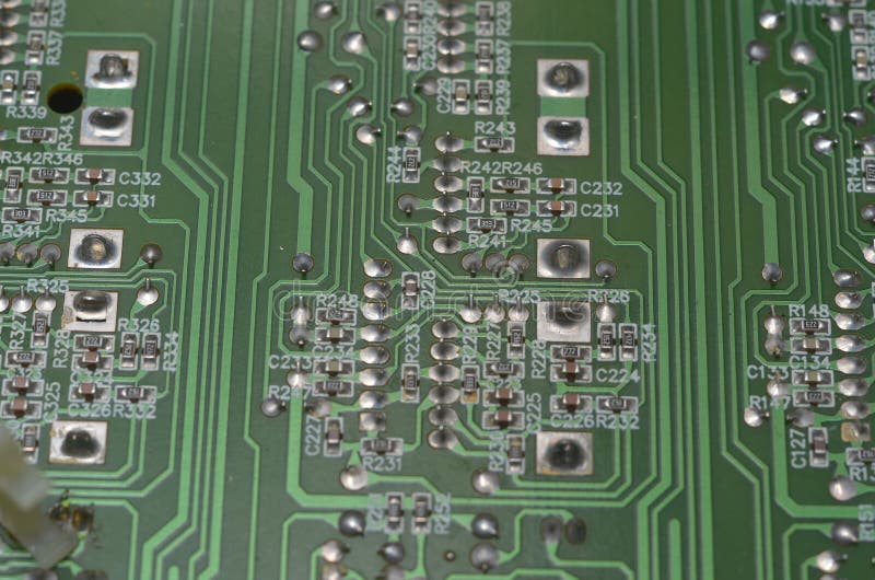 Electronic Components Close-up of Circuit Board Details Stock Photo ...