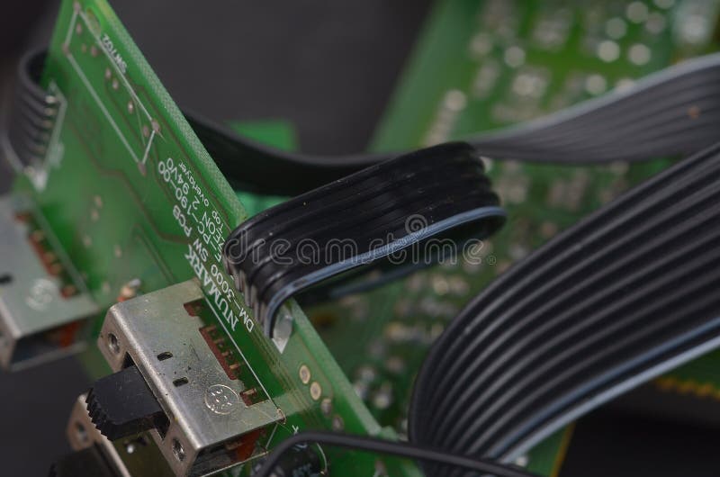 Electronic Components Close-up of Circuit Board Details Stock Photo ...
