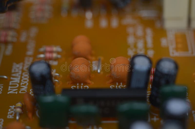 Electronic Components Close-up of Circuit Board Details Stock Photo ...