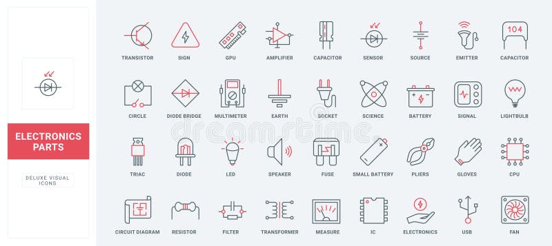 Electronic Components, Electric Circuits and Devices, Hardware Symbols ...