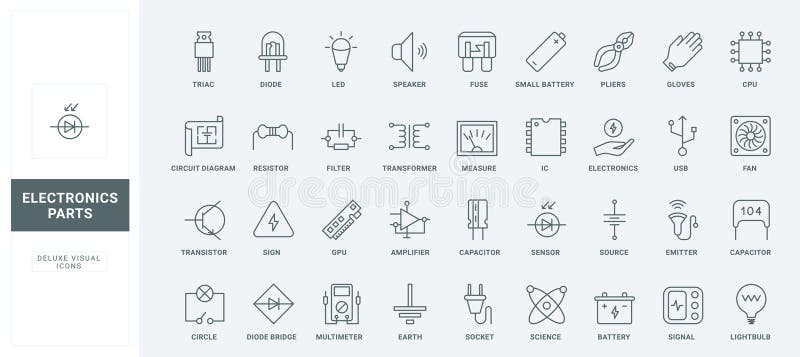 Electronic Components, Electric Circuits and Devices, Hardware Symbols ...