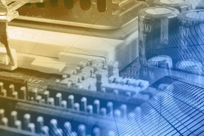 Electronic components stock illustration. Illustration of electronic ...