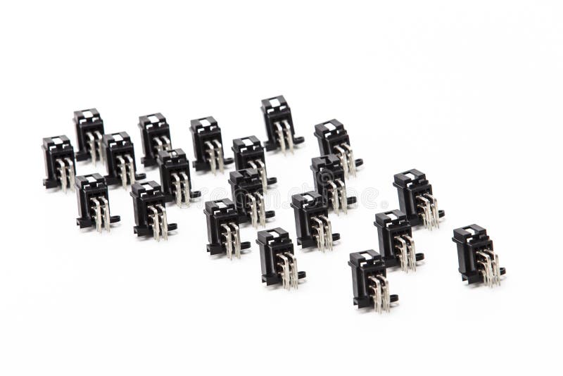 Electronic Components Ideas. Closeup of Rows of Angular PCB Connectors ...