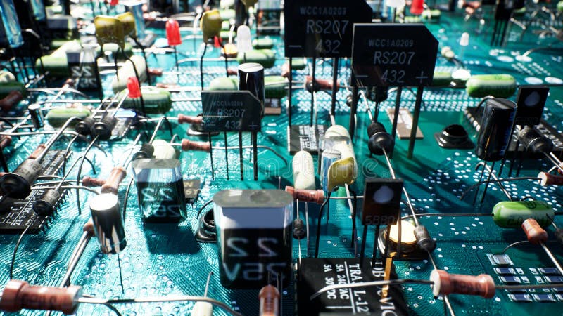 Electronic Components Inside a Technological Device: Microchips ...