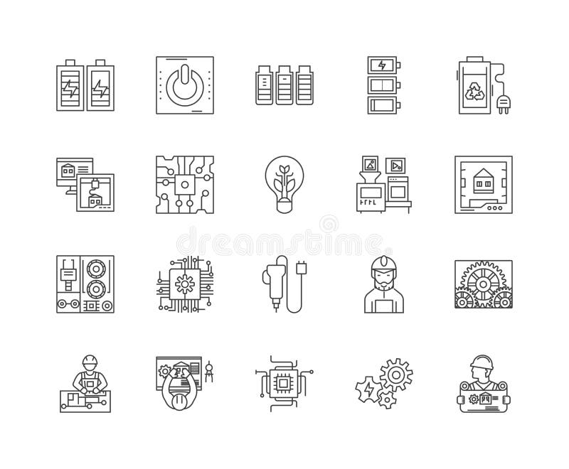 Semiconductor Line Icons Set Stock Illustrations – 255 Semiconductor ...