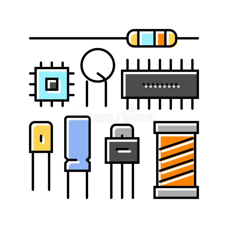 Electronic Components Manufacturing Engineer Color Icon Vector ...
