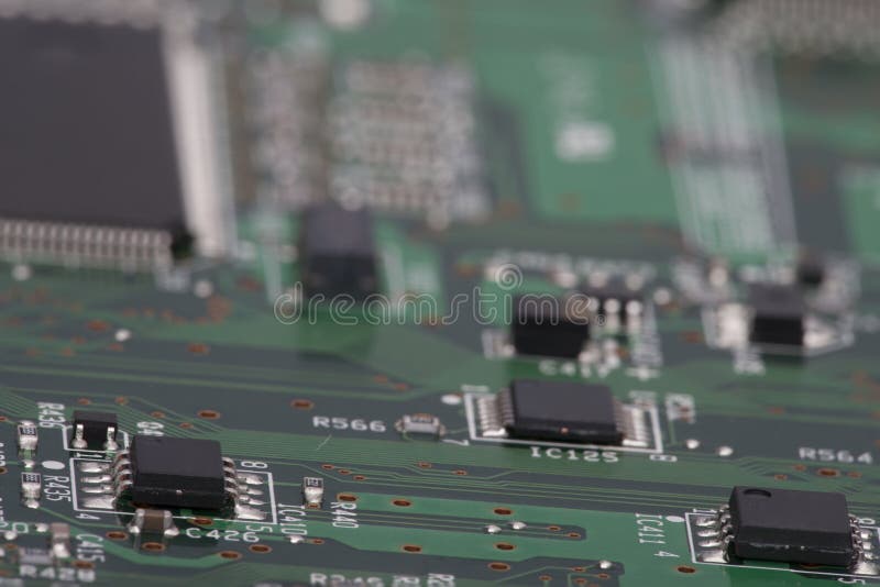 Electronic Components are Mounted on the Device Board Chips Diodes ...