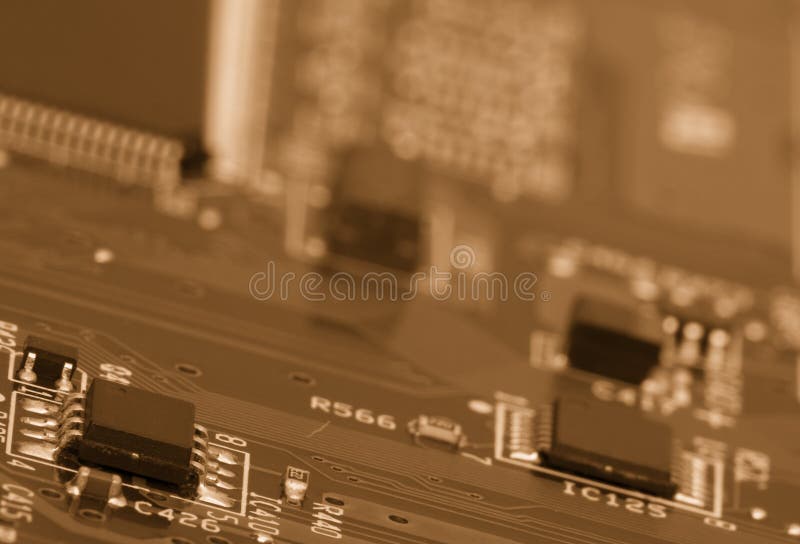 Electronic Components are Mounted on the Device Board Chips Diodes ...