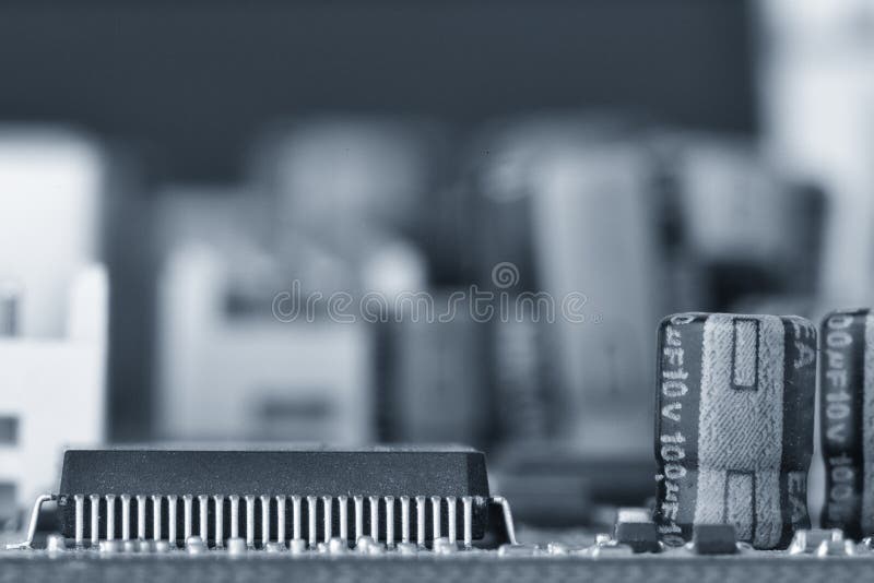 Electronic Components are Mounted on the Device Board Toned Image Stock ...