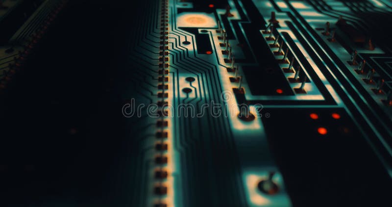 Circuit Board Electronics Probe Lens Footage Technology PCB Background ...