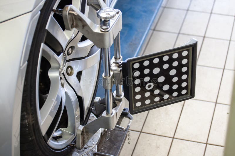 Electronic Computerized Wheel Alignment Stock Image - Image of company ...