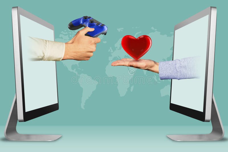 Electronic Concept, Two Hands from Computers. Console Controller and ...