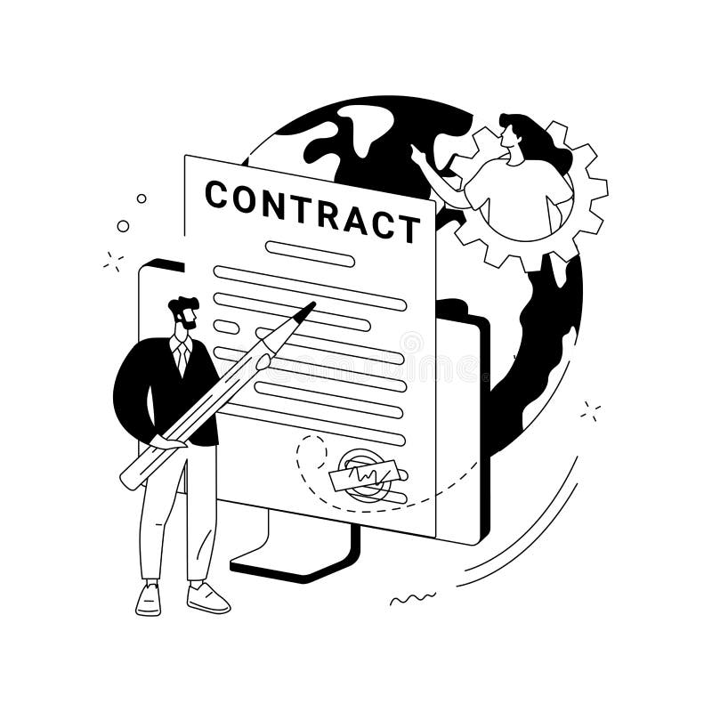 Electronic Contract Abstract Concept Vector Illustration Stock Vector ...