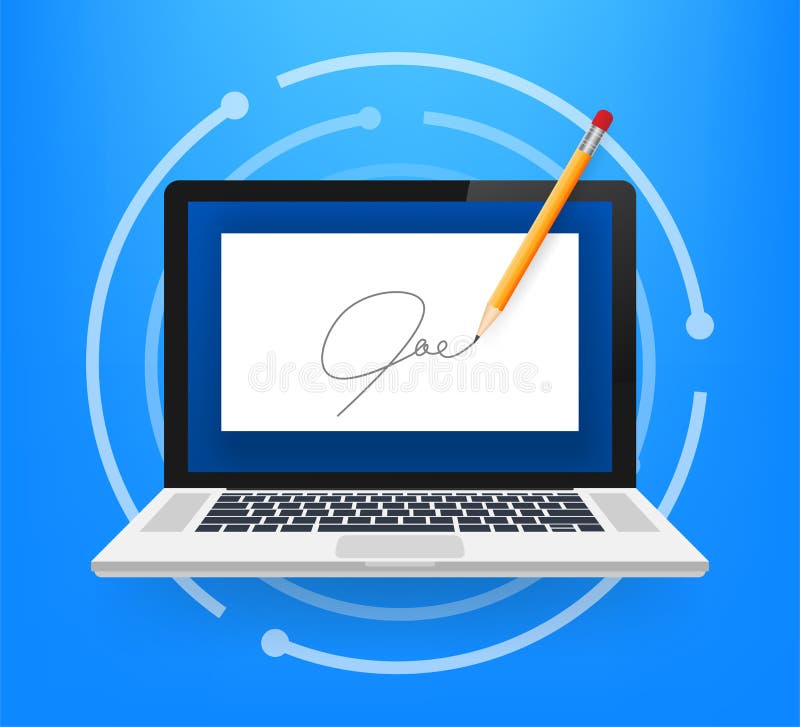 Electronic Contract or Digital Signature Concept. Vector Stock ...