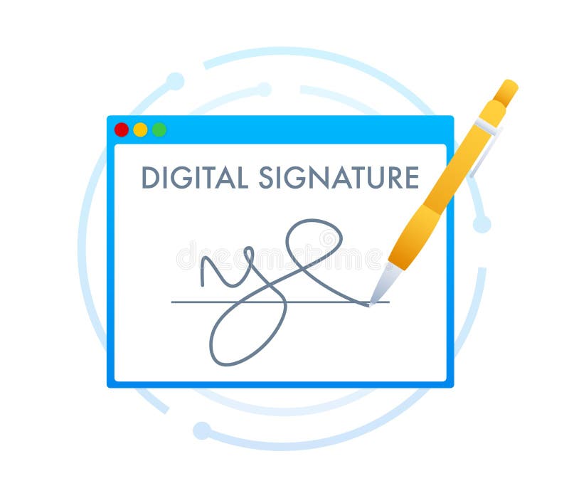 Electronic Contract or Digital Signature Concept. Vector Stock ... Electronic Contract or Digital Signature Concept. Vector Stock ...