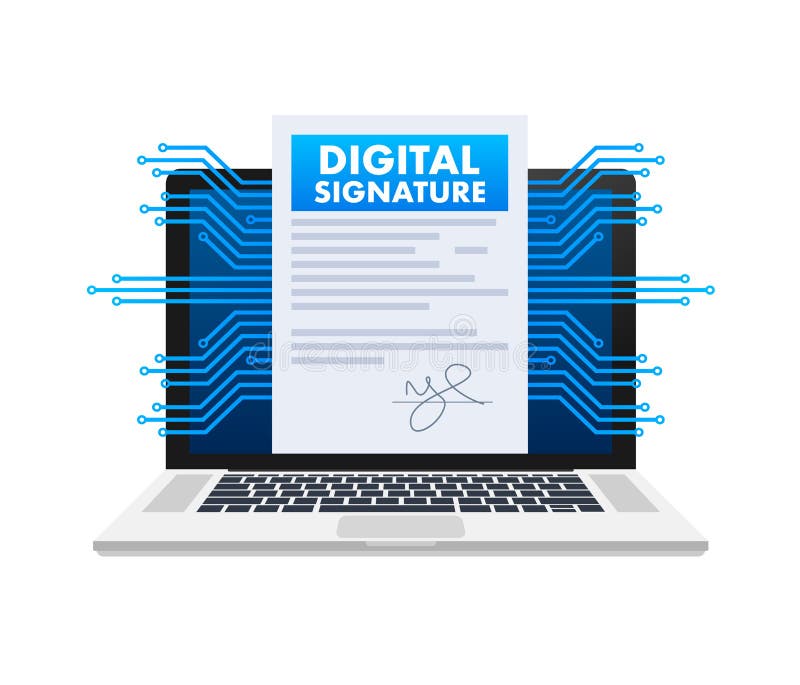 Electronic Contract or Digital Signature Concept. Vector Stock ... Electronic Contract or Digital Signature Concept. Vector Stock ...