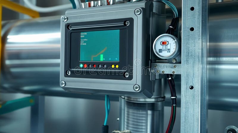 Control Panel Monitoring Industrial Processes in Modern Factory Stock Footage - Video of power ...
