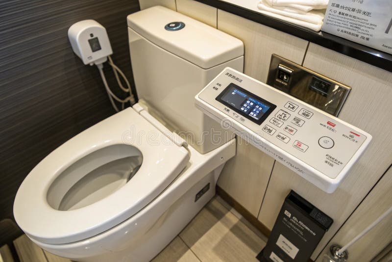 Electronic Control Panel of Japanese Toilet Bowl Stock Illustration ...