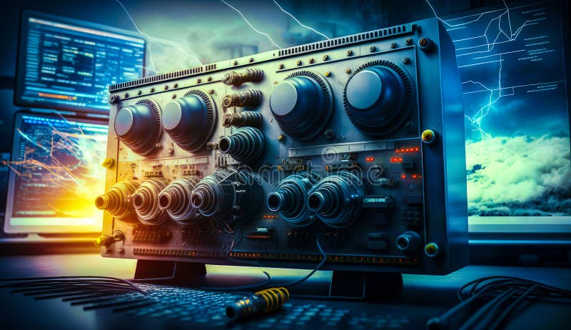 Control Panel with Buttons and Knobs in Recording Studio or Studio ...