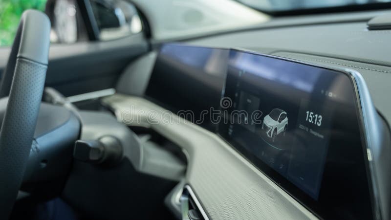 Electronic Control Panel of a Modern Car. Stock Photo - Image of auto ...