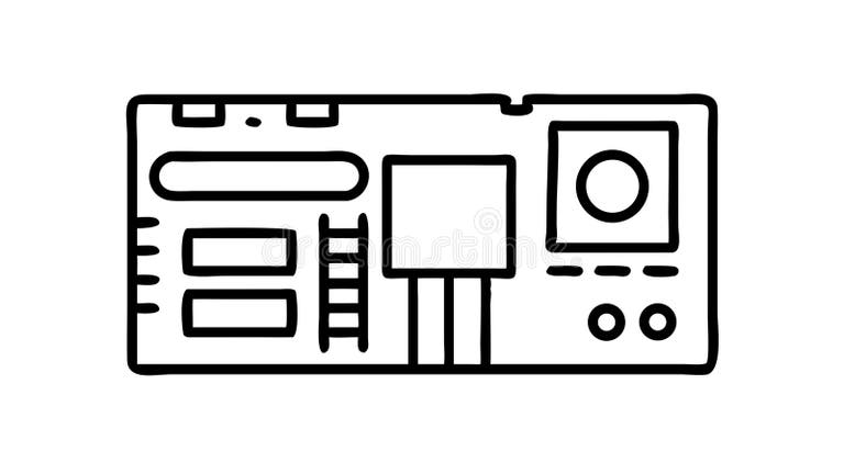 Electronic Control Panel Outline Icon, Server Rack, Vector Design ...