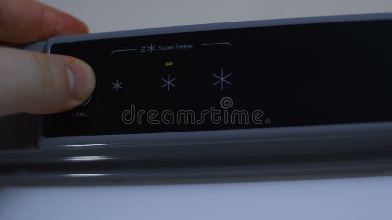 Electronic Control on a Touch Panel of a Freezer. Alert Indicator ...
