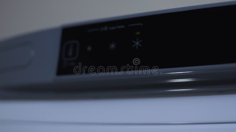 Electronic Control on a Touch Panel of a Freezer. Alert Indicator ...