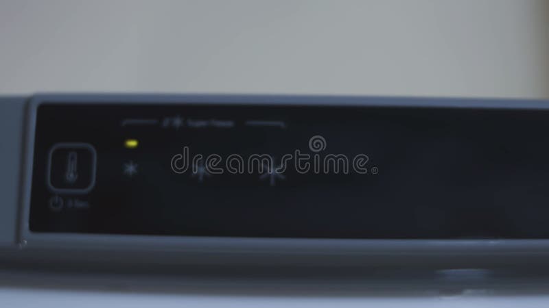 Electronic Control on a Touch Panel of a Freezer. Alert Indicator ...