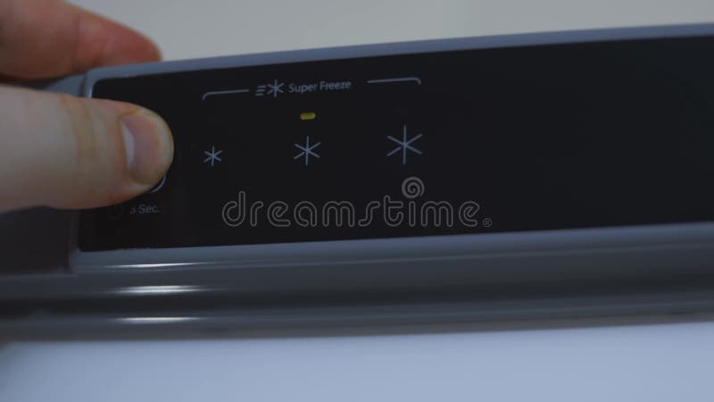 Electronic Control on a Touch Panel of a Freezer. Alert Indicator ...