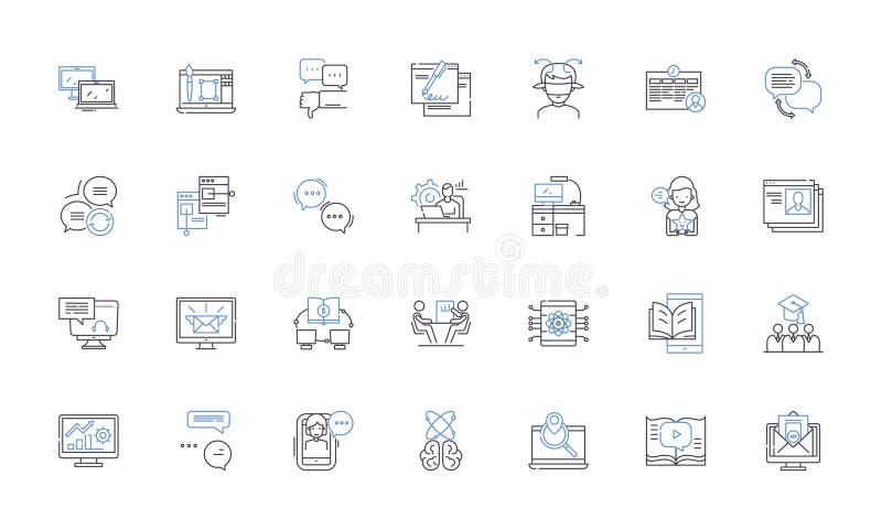 Electronic Courses Line Icons Collection Programming Coding Electronics Hardware Robotics