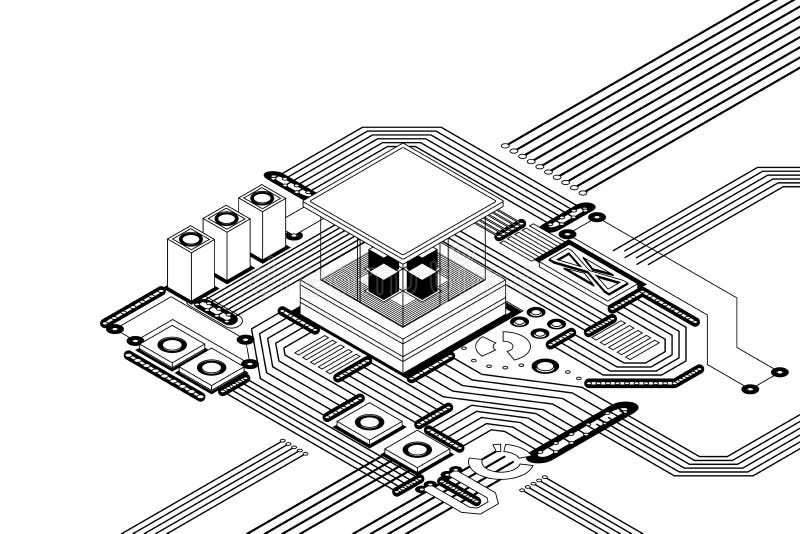 Electronic Cpu Digital Chip Monochrome. Processor and Electronic ... Electronic Cpu Digital Chip Monochrome. Processor and Electronic ...