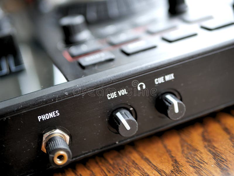 Electronic Dance Music Digital Audio Dj Gear with Knobs, Faders, at an ...