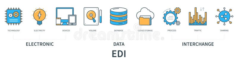 Electronic Data Interchange Vector Infographics Stock Illustration ...