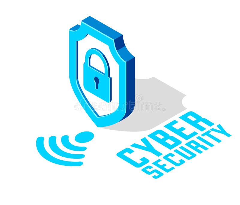 Electronic Data Protection and Cyber Security Vector Isometric ...