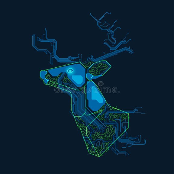 Electronic deer stock vector. Illustration of animal - 114467311