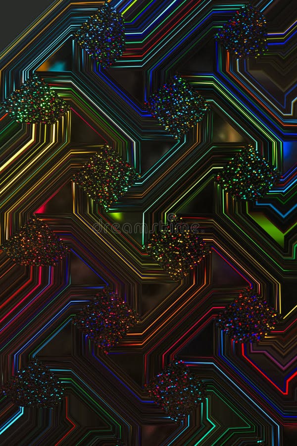 Electronic Design Black Light Fluorescent Multicolor Stock Illustration ...