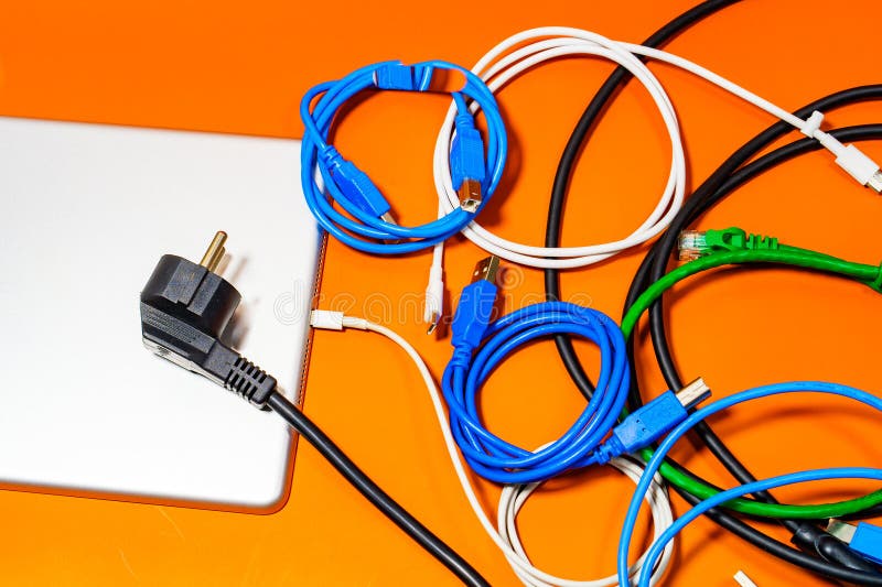 Electronic Device with a Bunch of Colorful Wires on Top of an Orange ...