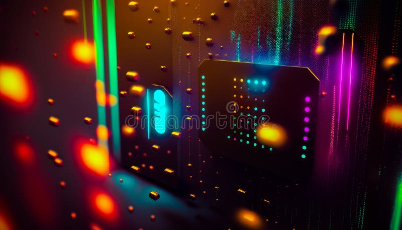 An Electronic Device with Colorful Lights on it. Generative AI Stock ...