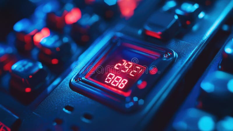 Electronic Device Displaying Numerical Data in Industrial Setting Stock ...