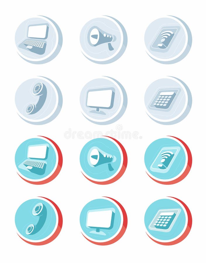 Electronic Device Icons in Cartoon Style Stock Vector - Illustration of ...
