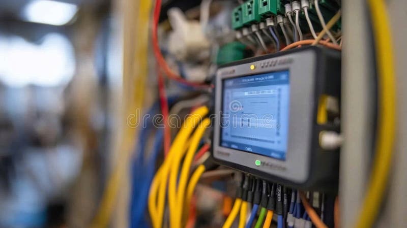 Electronic Device Monitoring Parameters in Server Room with Cables ...