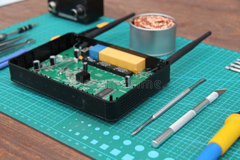 Electronics Repair on the Desktop with Tools Stock Photo - Image of ...
