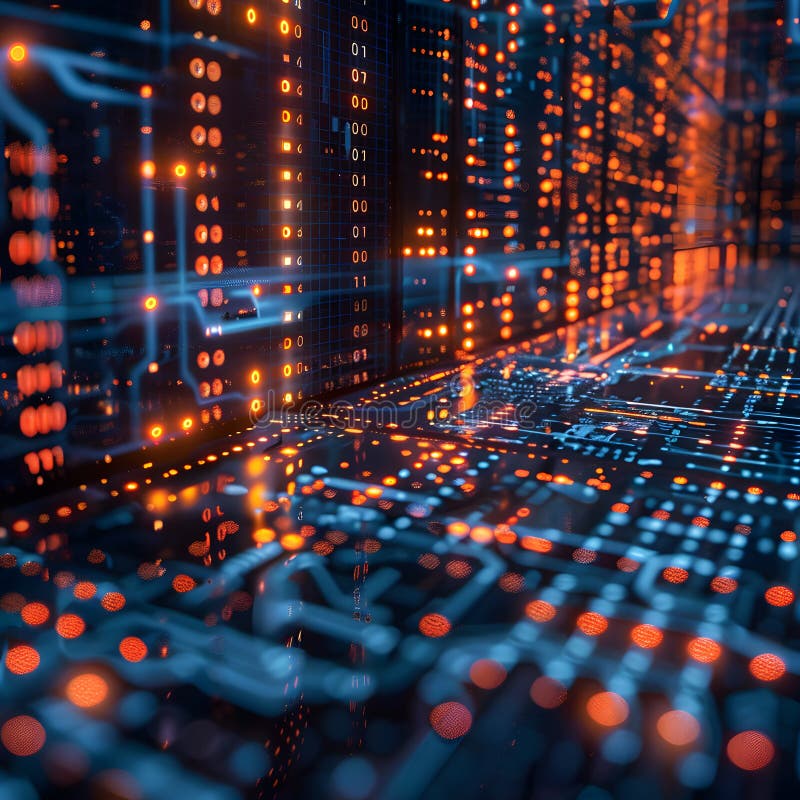 Electronic Device with a Plethora of Lights in Electric Blue Pattern ...