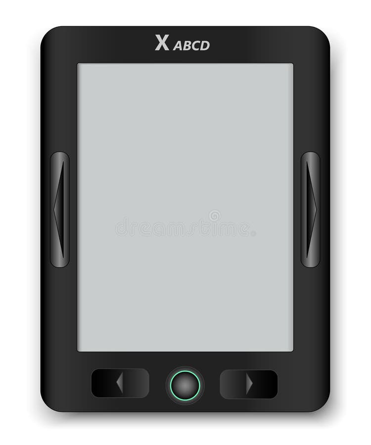Electronic Device for Reading Books E-book with Screen E-ink. Realistic ...
