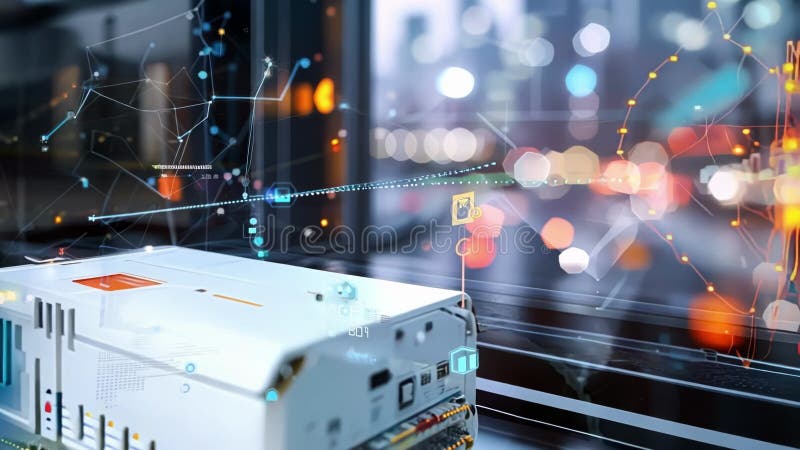 Electronic Device Rotating and Displaying Futuristic Hud Interface ...