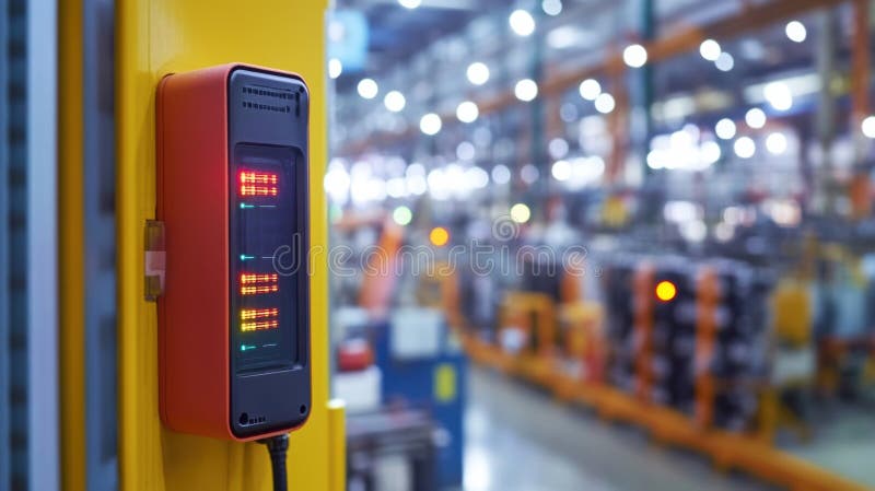 Electronic Device Showing Working Status in a Smart Factory Stock Photo ...