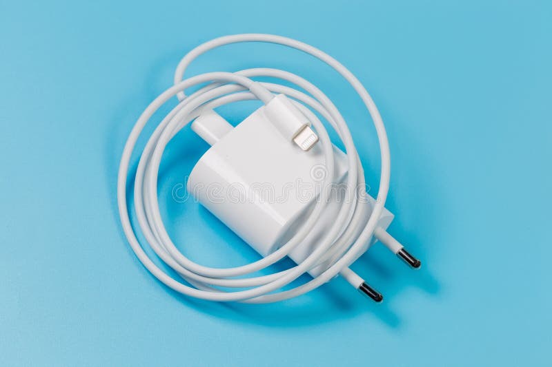 Electronic Devices Charger with AC Europlug and Connected Lightning ...
