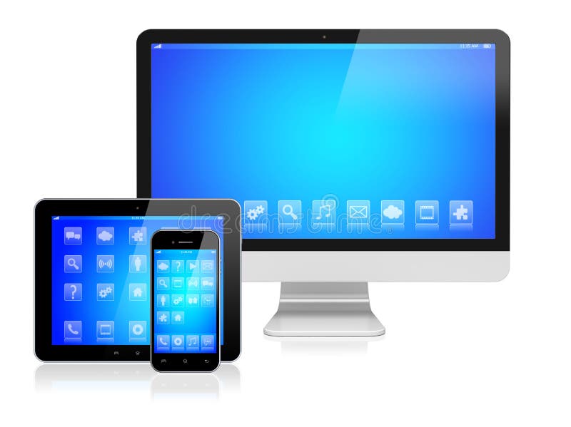 Electronic devices stock illustration. Illustration of netbook - 29249090