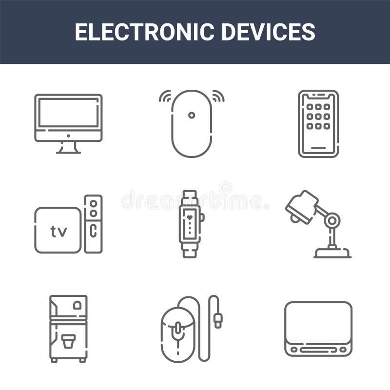 9 Electronic Devices Icons Pack. Trendy Electronic Devices Icons on ...